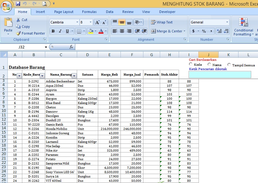 Hebat! Download File Excel Stok Barang Sederhana Terpecaya